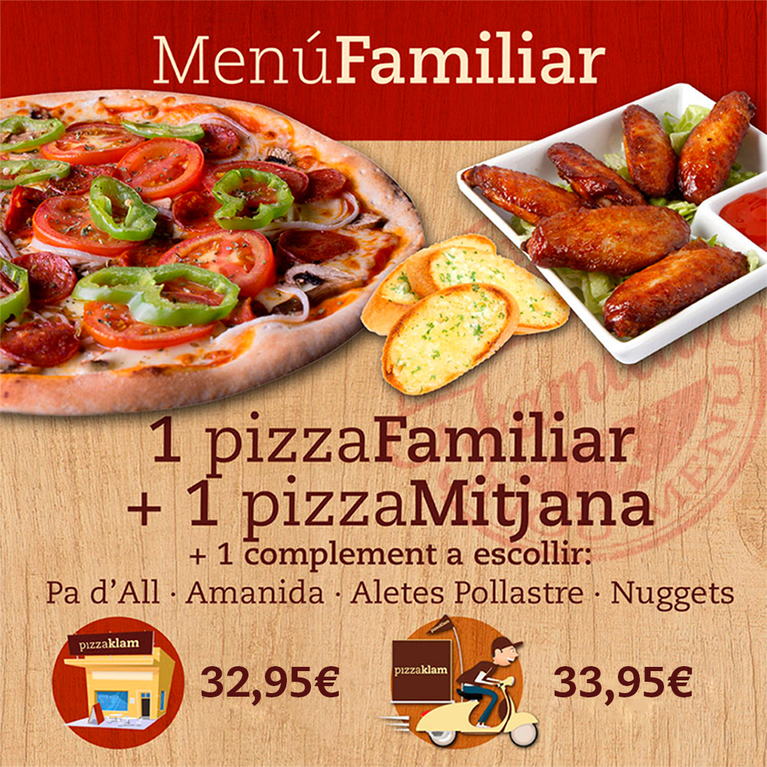 Menú Familiar | Pizzaklam Puigcerda
